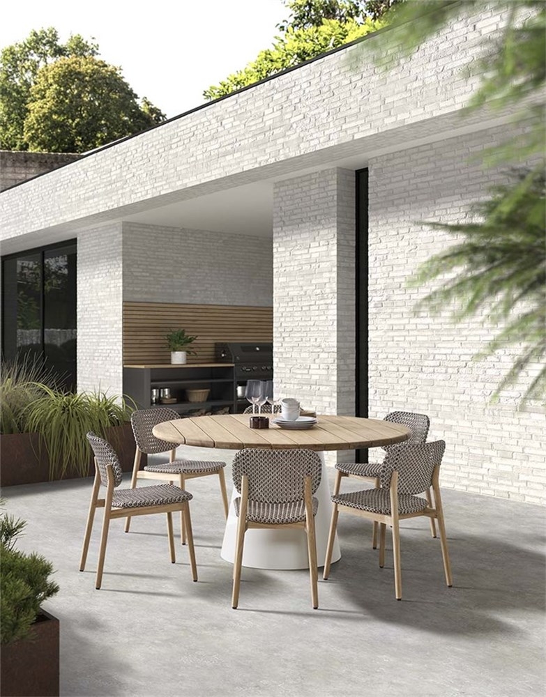 APOLLO table d150 naturel with alu leg sand | Castle Line